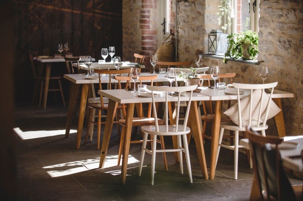 Restaurant at Sandridge Barton Wines, South Devon.